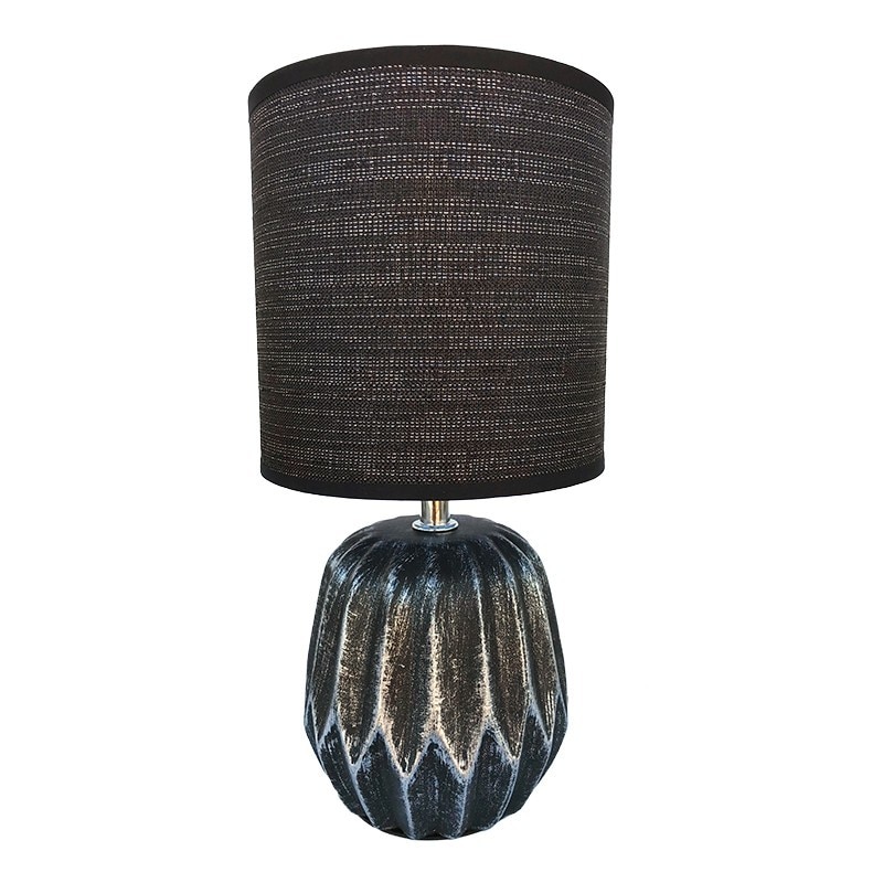 Veioza din ceramica cu dungi, negru, 14x28 cm - eMAG.ro