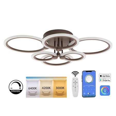 Lustra LED Rhea Home Light RHL60821 2+2+2, telecomanda, dimabila, max ...
