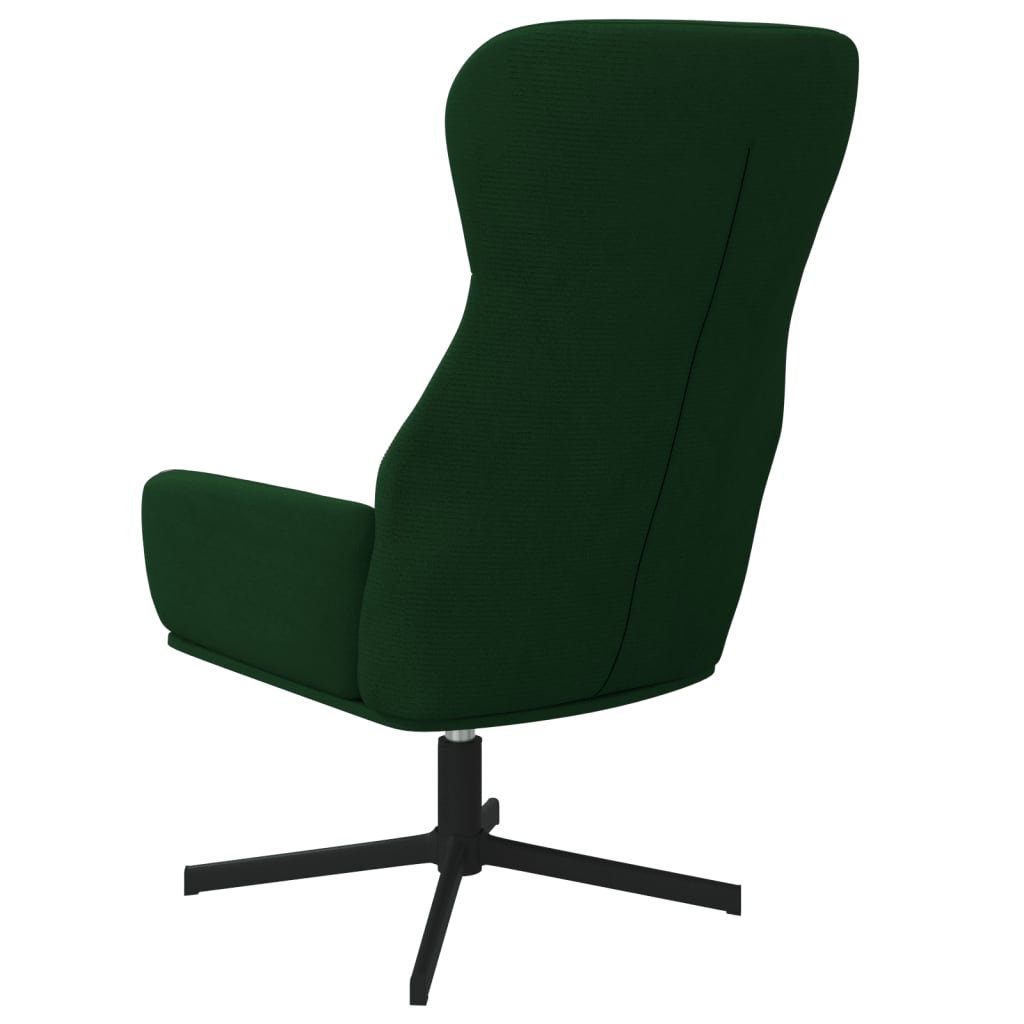 Scaun de relaxare cu taburet, verde inchis, catifea, Ergonomic 9281 ...