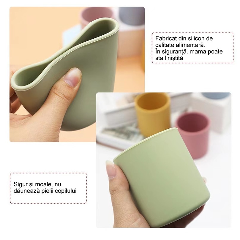 Set hranire bebe din silicon, iYAiYO, 1 baveta, 1 farfurie compartimentata, 1 bol cu ventuza, 1 ...