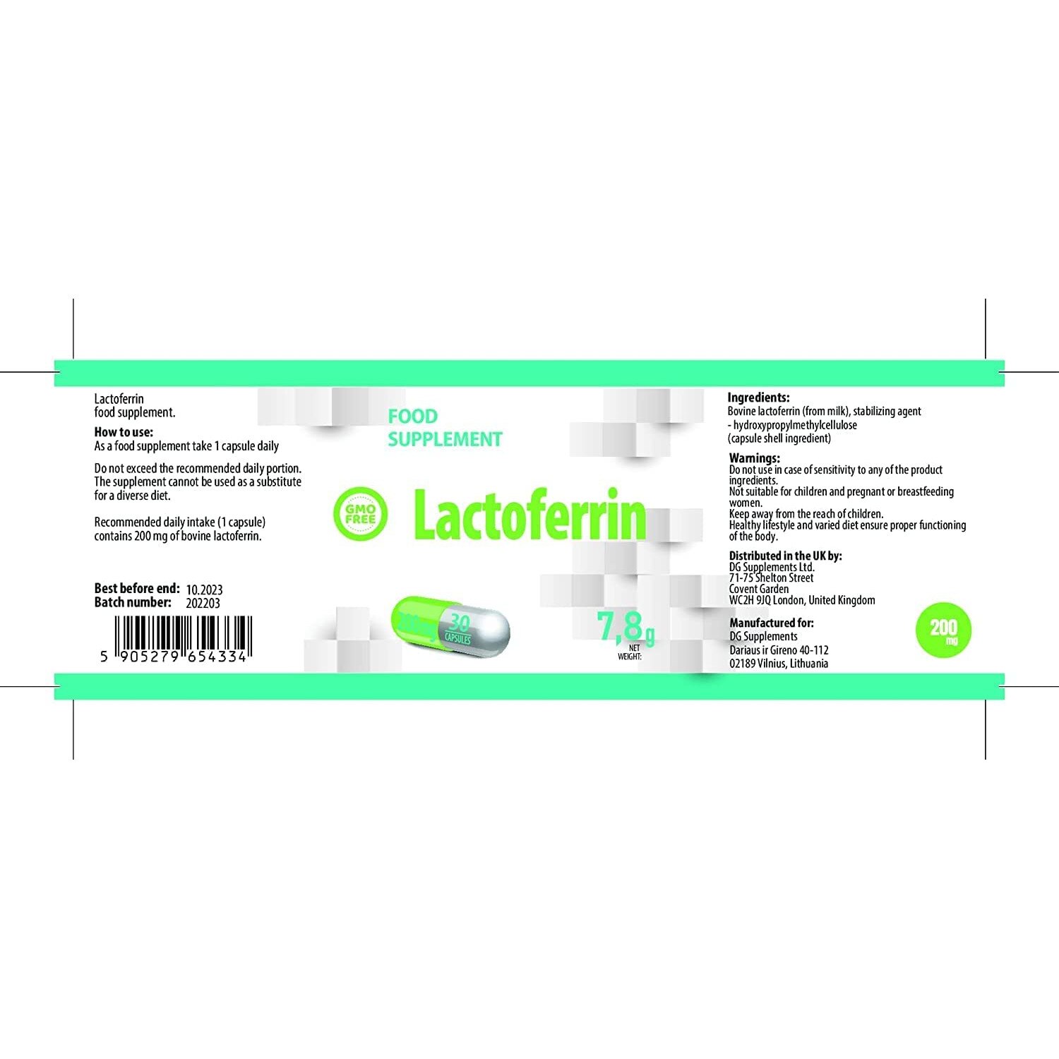Lactoferrin 200mg 30 Capsule - eMAG.ro