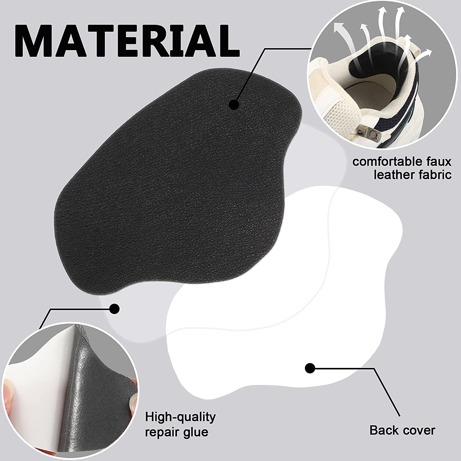 Kit autocolante repararea pantofului, Microfibra, Negru, 5 bucati - eMAG.ro