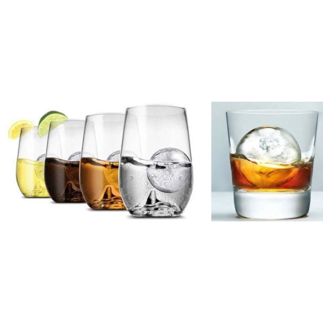 Set 4 forme gheata sfera, plastic, transparent, 5 cm - eMAG.ro