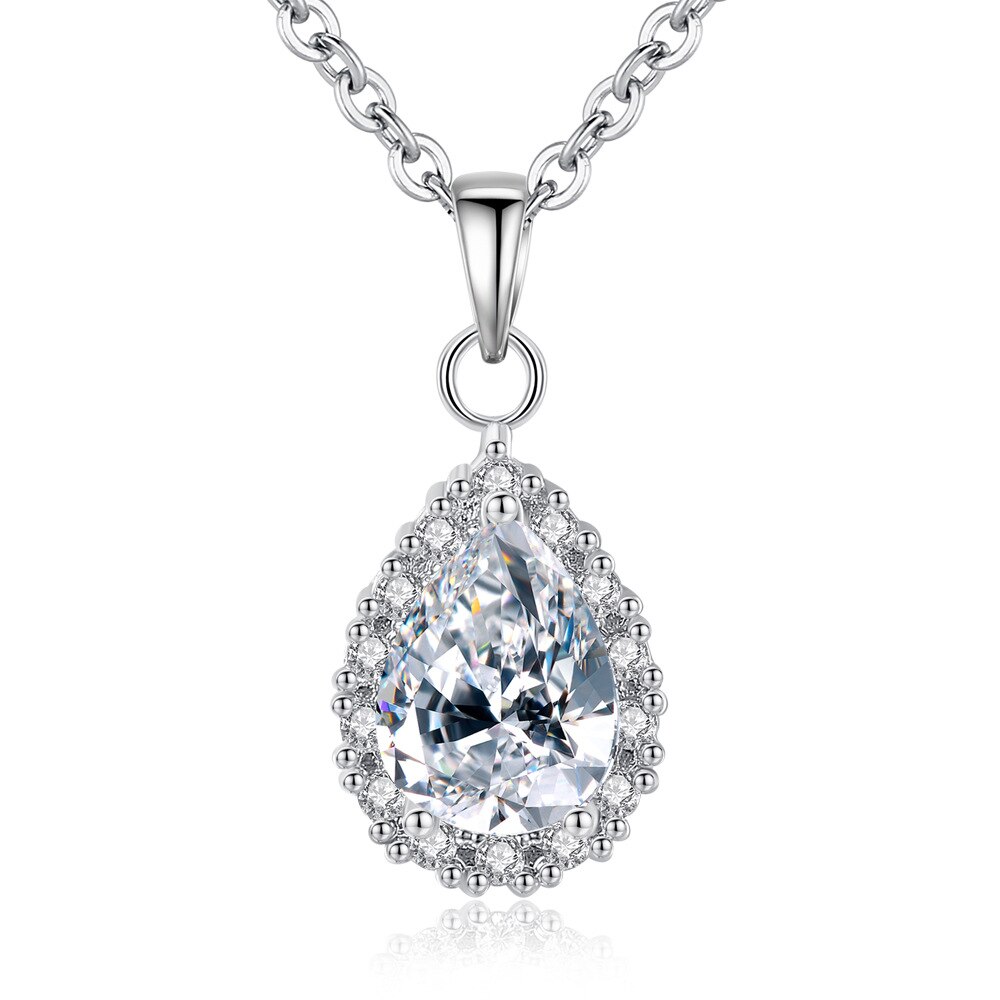 Colier dama, Cupru/Zirconiu, 44 cm, Argintiu - eMAG.ro