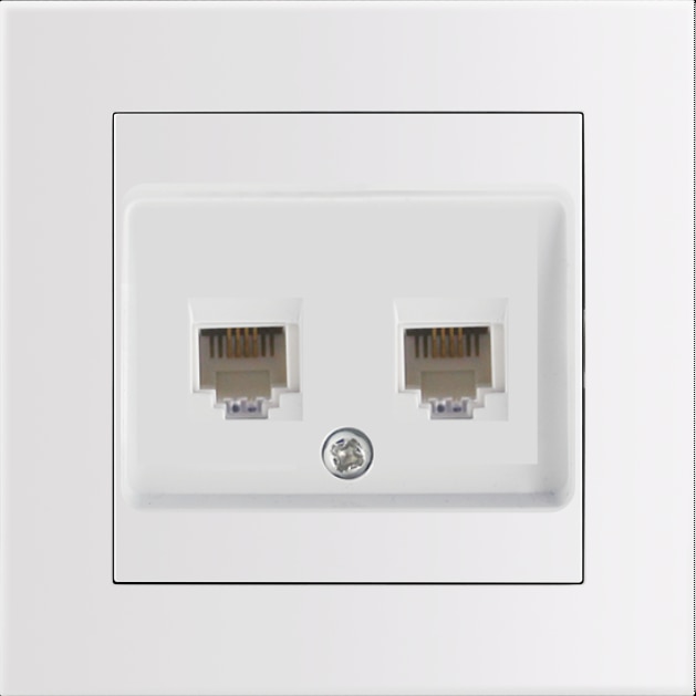Priza dubla internet incastrabila Entac Arnold IP20 2xcat5 RJ45 Alb ...