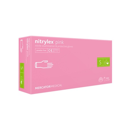 Set 100 bucati Manusi Nitrylex Pink, Nitril, nepudrate, roz, marimea S ...