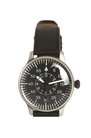 Ceas Militar Pilot Retro Cu Cadran Negru, Piele naturala, Metal, Negru ...