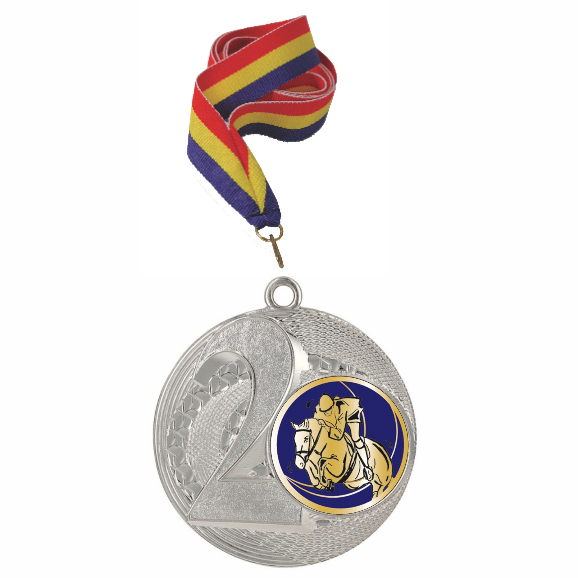 Medalie Echitatie Argint - Locul 2 si Snur 11 mm tricolor - eMAG.ro