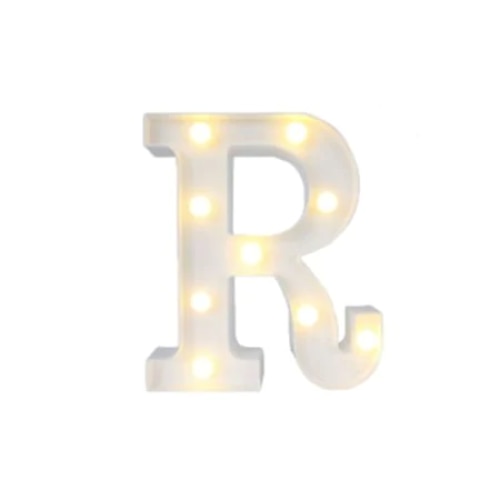 Iluminare LED litera R - 22cm, Cu baterii, Alb - eMAG.ro