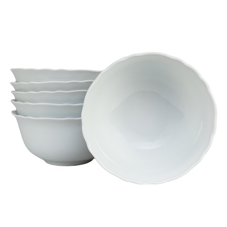 Set 6 boluri, Cesiro, 600 ml, Portelan, Alb Lucios - eMAG.ro