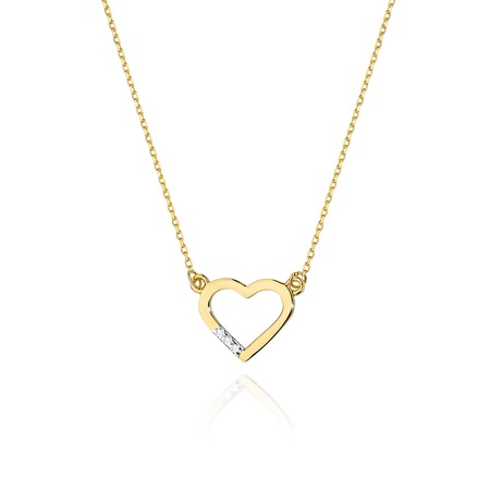 Lant Aur 14k Inima cu Diamante de 0.015ct - eMAG.ro