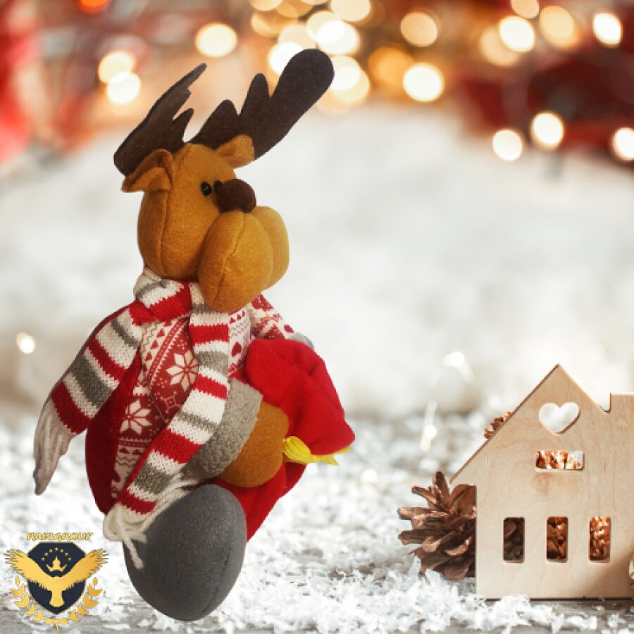Коледна декорация, Elemag, Елен, Текстил, 30 см - eMAG.bg