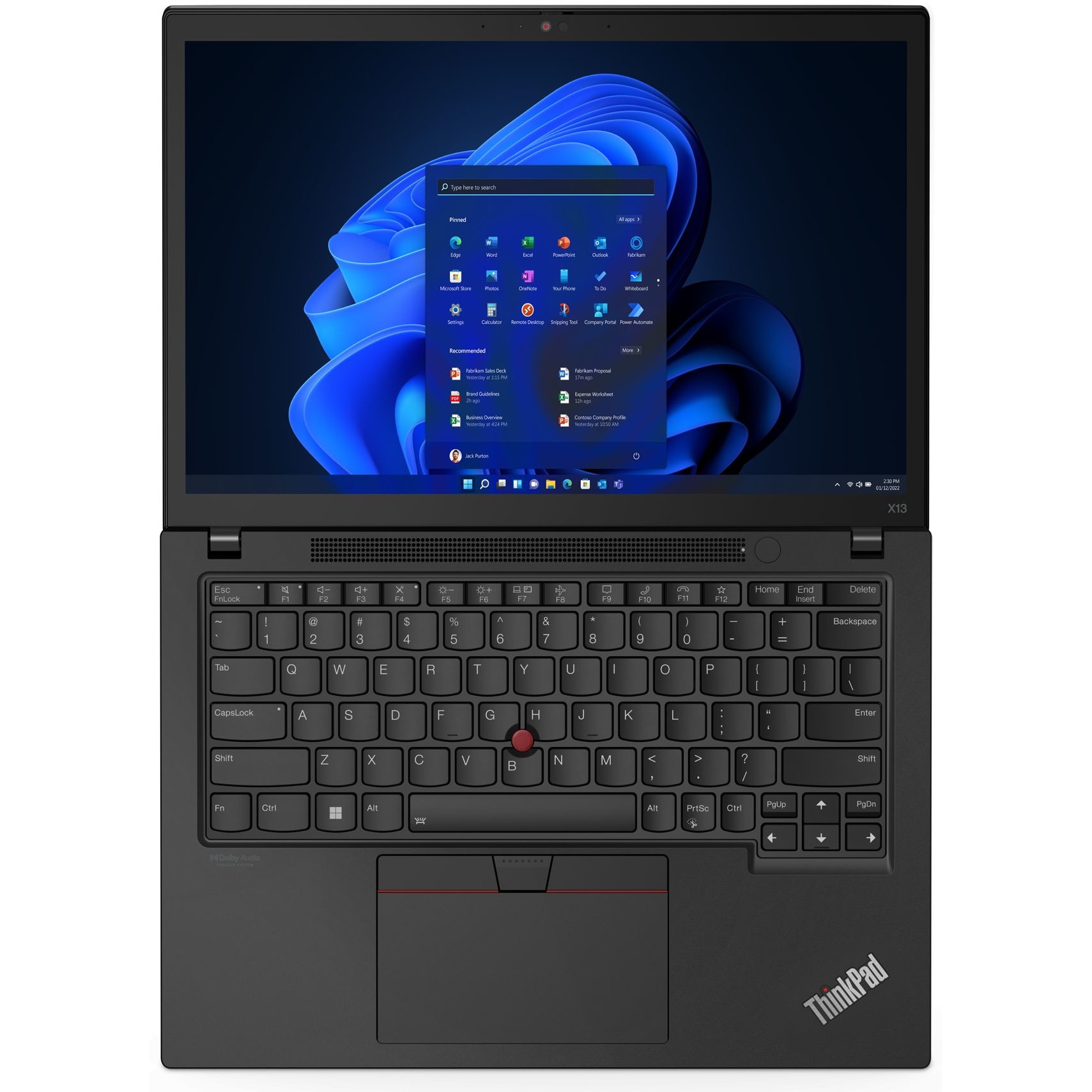 Лаптоп Lenovo ThinkPad X13 G3 с Intel Core i7-1260P (1.5/4.7GHz, 18M ...