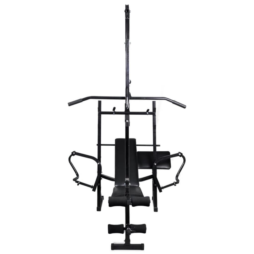 Banca fitness cu rastel greutati vidaXL, 35 x 29 x 3 cm, set haltere ...