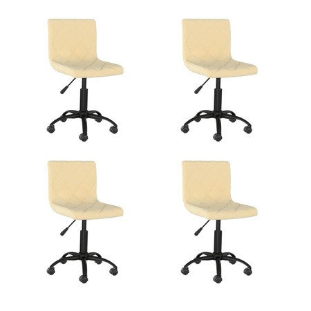 Scaune de masa pivotante, 4 buc., crem, catifea, robuste si stabile ...