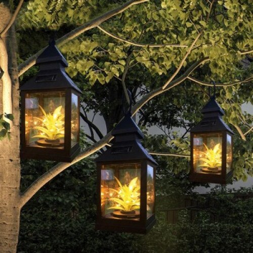 Napelemes RETRO lámpás, LED világítással - Virágos - eMAG.hu