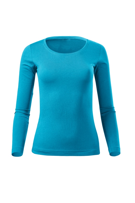 Bluza pentru femei, maneca lunga, Slim Fit, Bumbac, Turcoaz, L - eMAG.ro