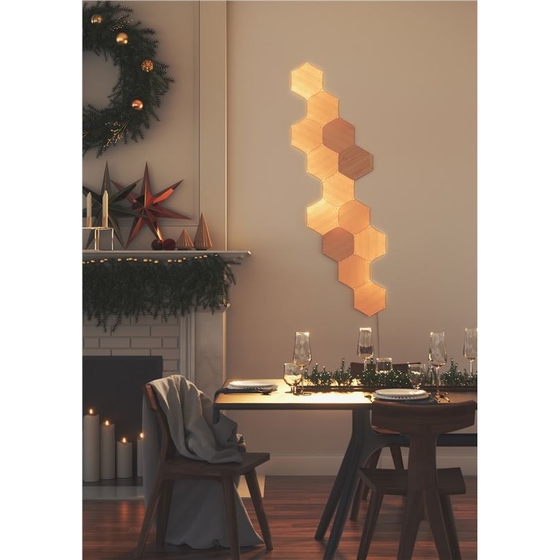 Set de panouri LED, Nanoleaf, 13 piese, Hexagonal, Maro - eMAG.ro