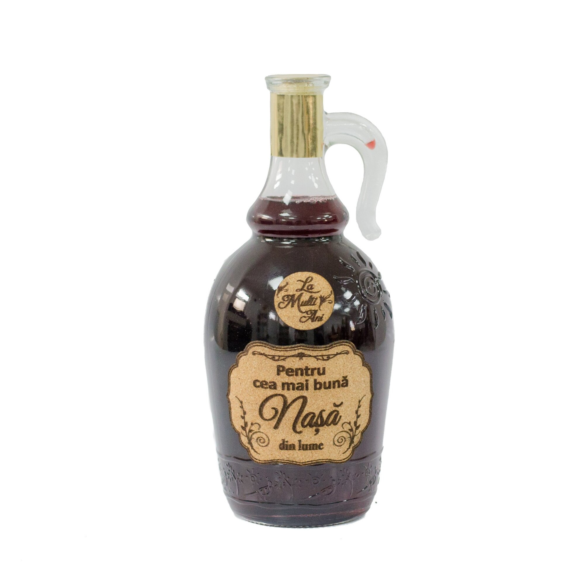 Vin personalizat 1 litru, Poem Design, Pentru cea mai buna nasa din ...