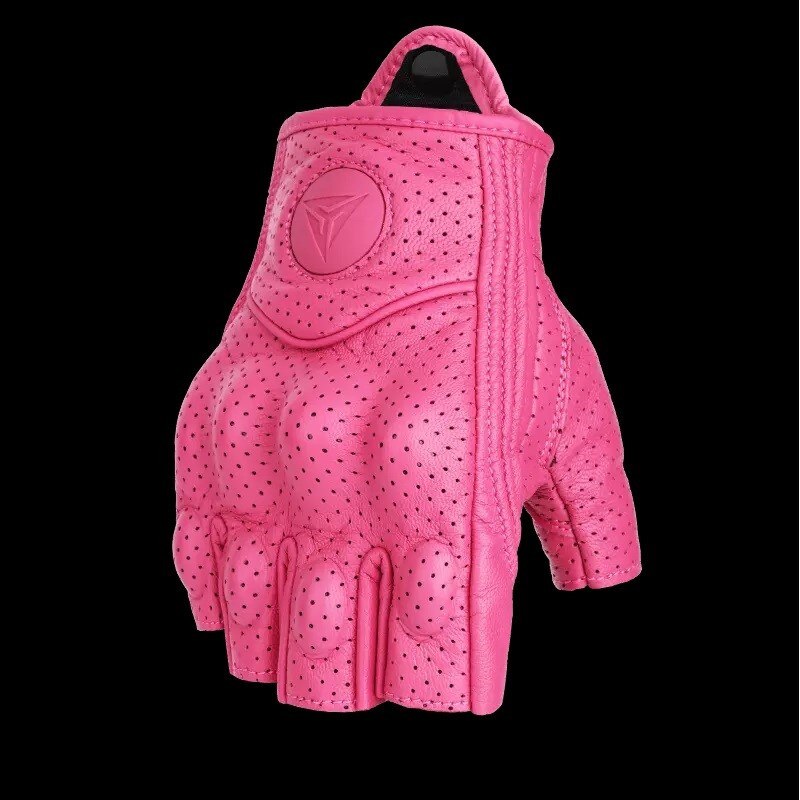 Manusi moto/atv/bicicleta piele fara degete MotoWolf, protectie carbon ...