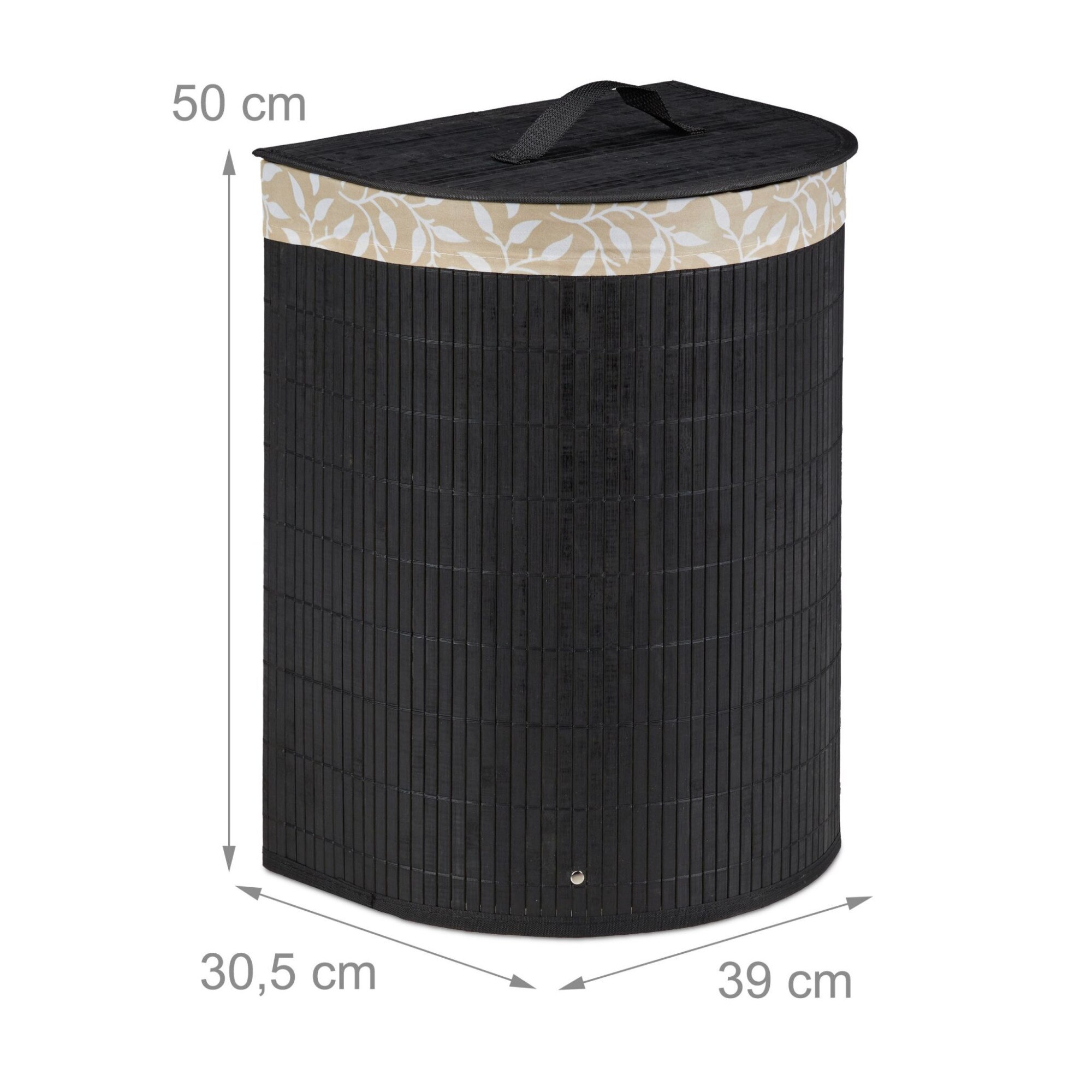 Cos de rufe Relaxdays, negru, 30 l, 50 x 39 x 30, 5 cm - eMAG.ro