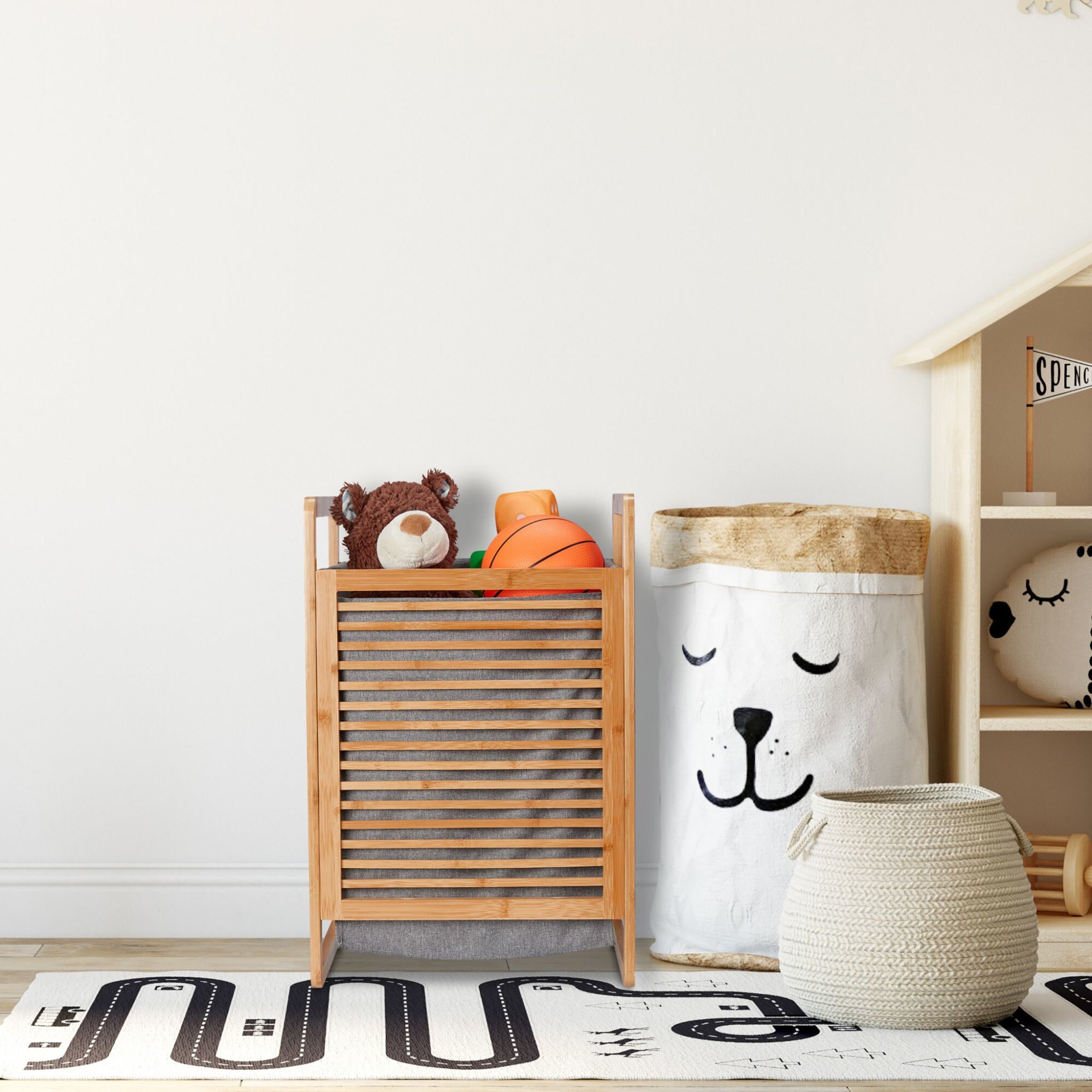 Cos de rufe din bambus, 45 l, RelaxDays, 60 x 40 x 35 cm - eMAG.ro