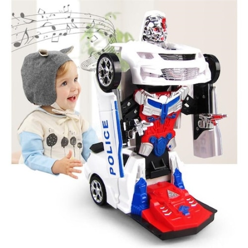 OEM Transformer Robot rendőrautó, hangokkal és fényekkel, 21 cm, 3 év ...