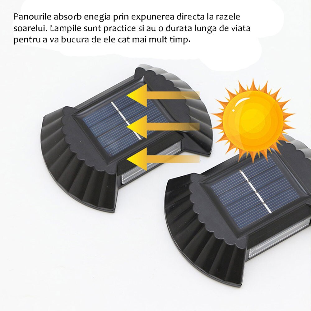Set 4 Lampi Solare SIKS Cu Lumina Bidirectionala Rezistente La Apa, 2 ...