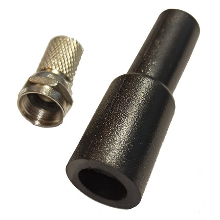 Conector F premium cu garnitura si manson de protectie impotriva apei pentru cablu coaxial de ...