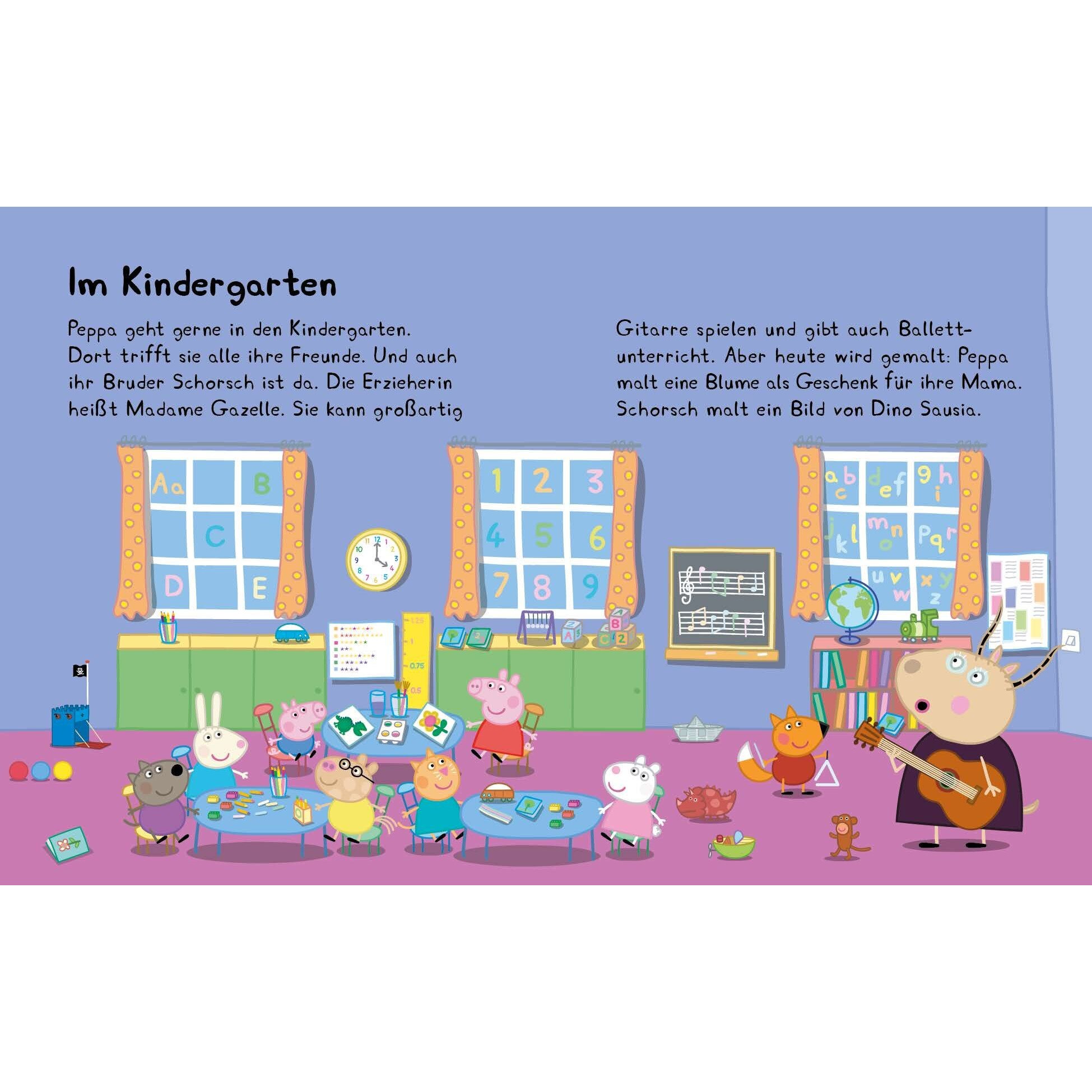 Carte pentru copii in limba germana Peppa Pig: O zi in gradinita, + 3 ...