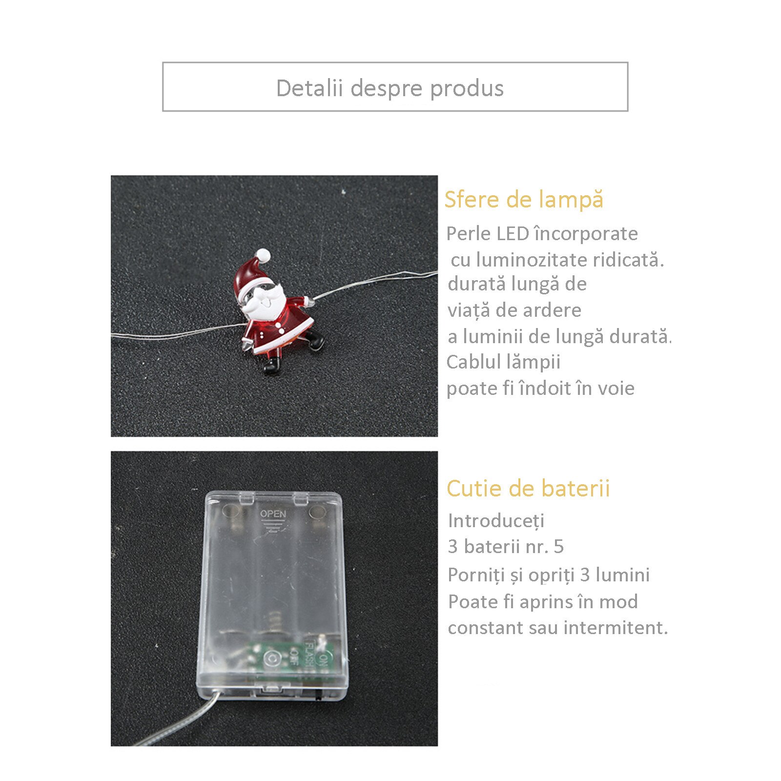 LED гирлянда, Wieysdoo, 2 м, Топло бяло - eMAG.bg