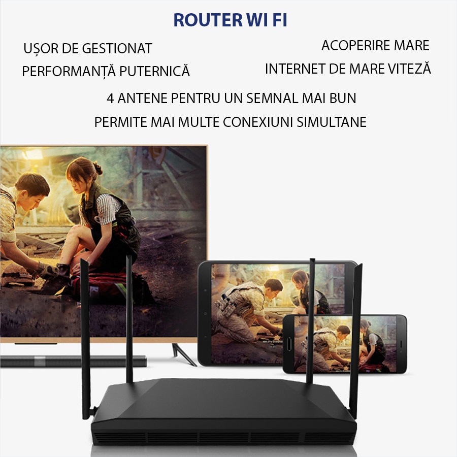 Router wireless 4G LTE, SIM CARD SLOT, 300Mbps, 4 Antene, Semnal ...