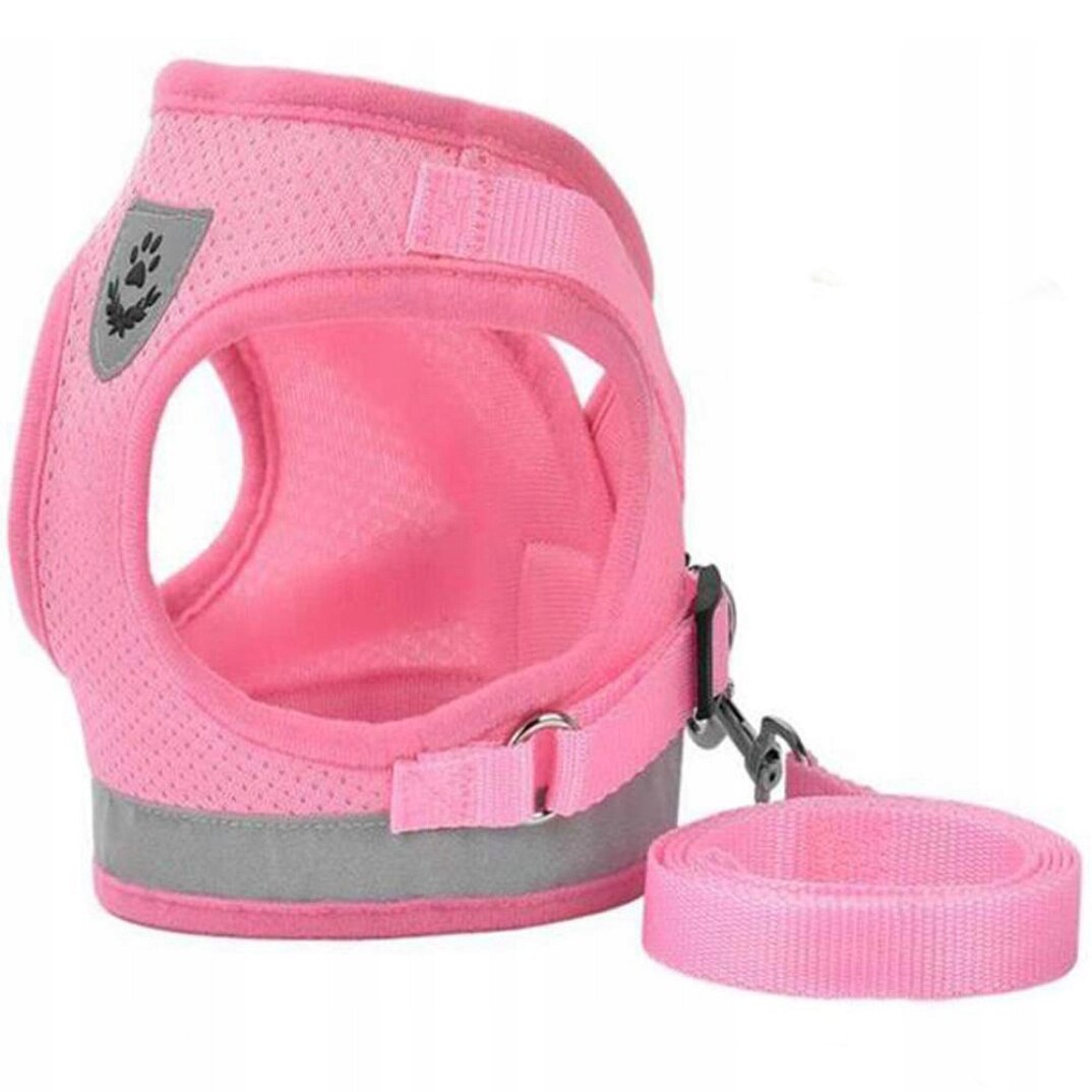 Ham pentru caine cu lesa, Wesolypupil, Masura L, 34-44 cm, Roz - eMAG.ro