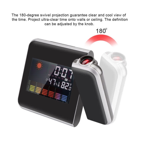 Ceas meteo 8190 cu calendar si higrometru, ce proiecteaza ora pe tavan ...