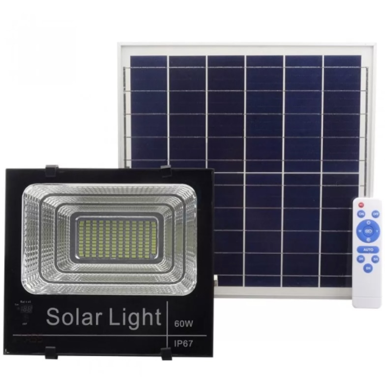 Kit Proiector 60W LED smd JNI cu Panou Solar Si Telecomanda - eMAG.ro
