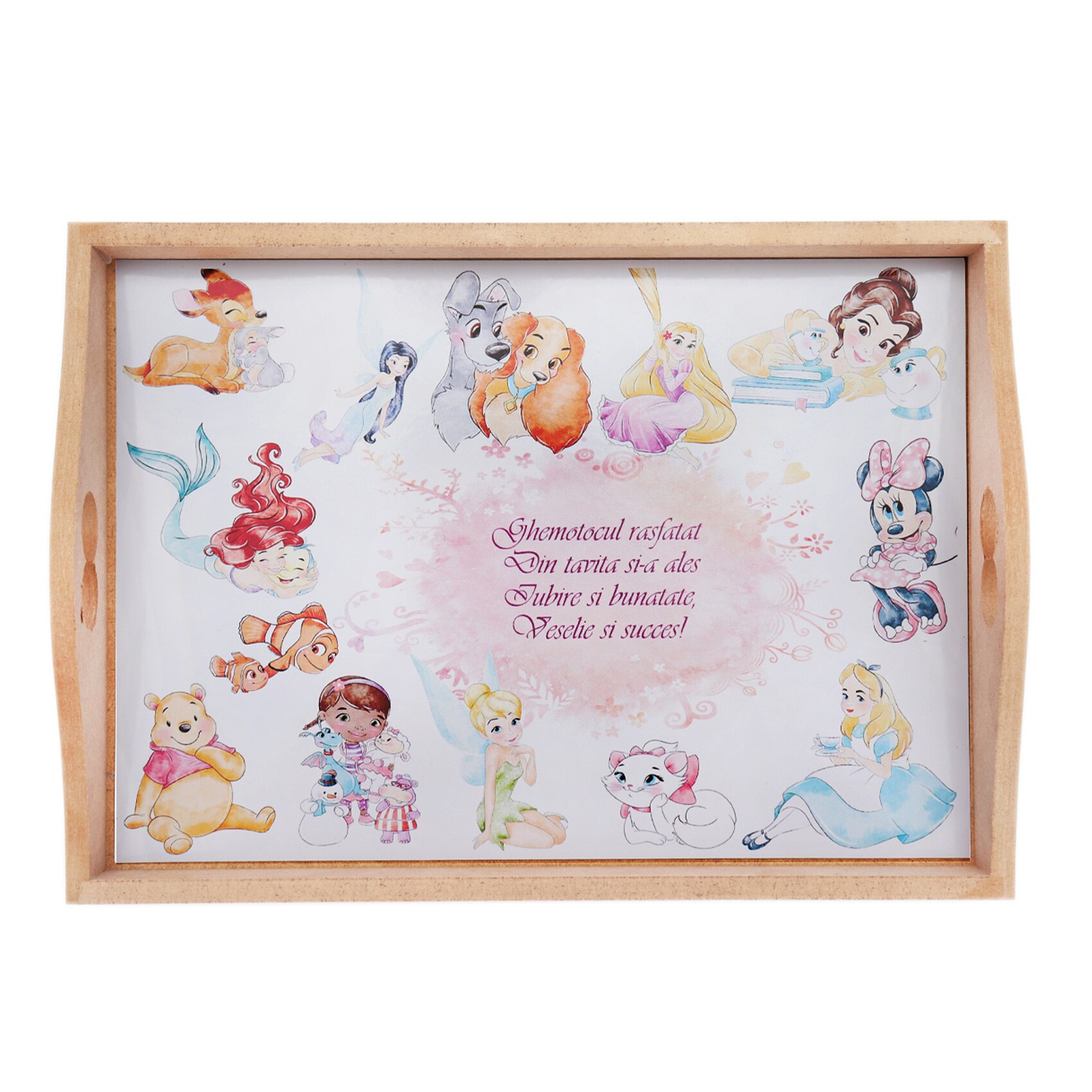 Set tava pentru taiere mot/turta fete, model disney, 6 piese, ivoire ...