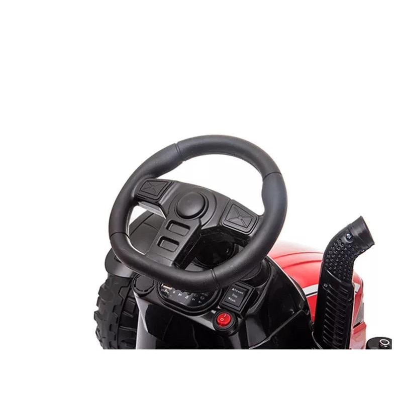 Tractor electric 12V cu telecomanda, roti EVA si scaun din piele ...