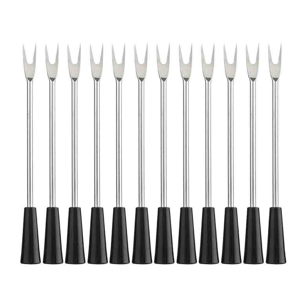 Set 12 furculite pentru aperitiv Style de Vie Laguiole, Negru/Argintiu ...
