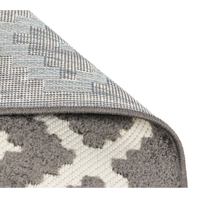 Covor decorativ, dreptunghiular, model romburi geometrice, lungime fir ...