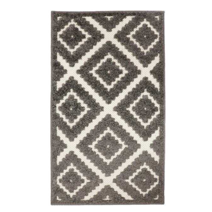 Covor decorativ, dreptunghiular, model romburi geometrice, lungime fir ...