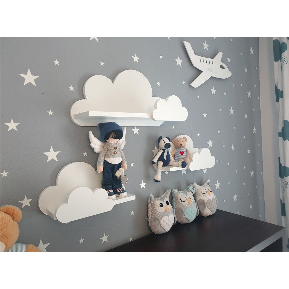 Set 3 rafturi pentru camera copii, DODfactory, Pentru perete, Forma de ...