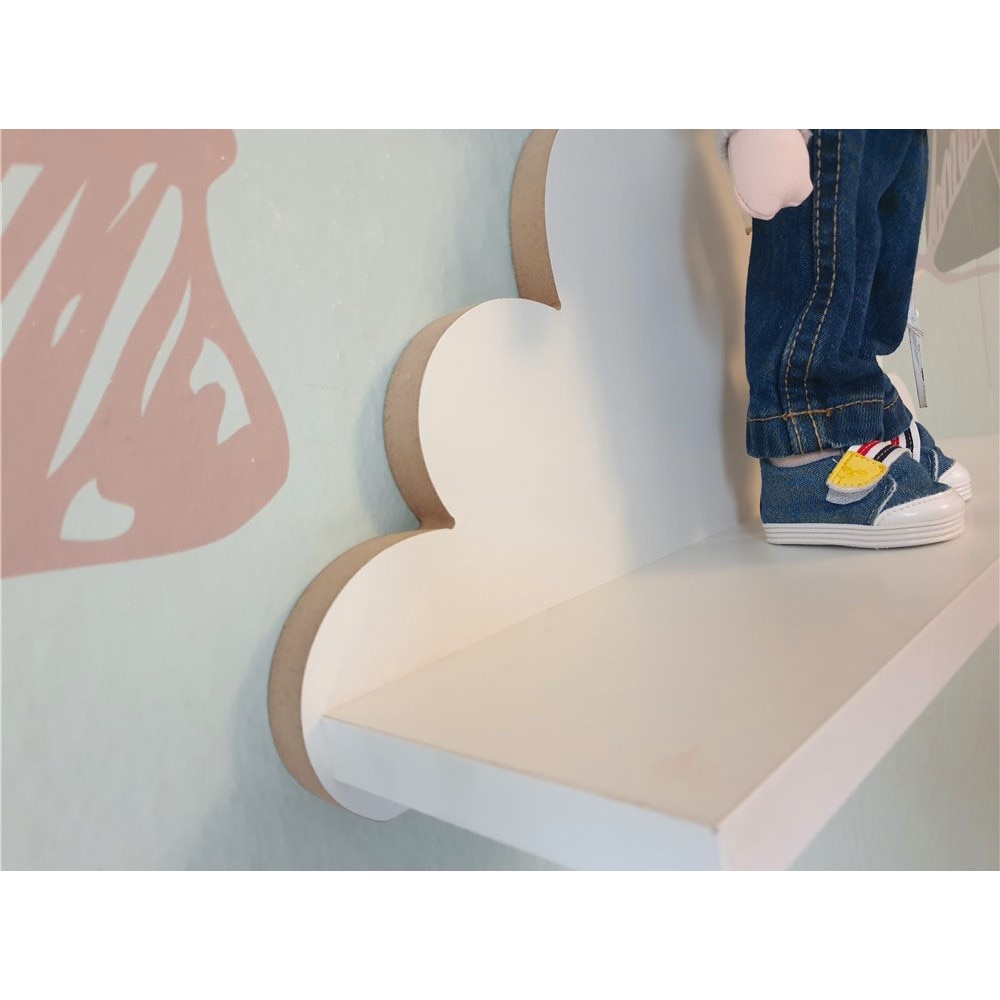 3 felhő alakú polc készlet gyerekszobába, MDF, fehér, skandináv stílusú ...