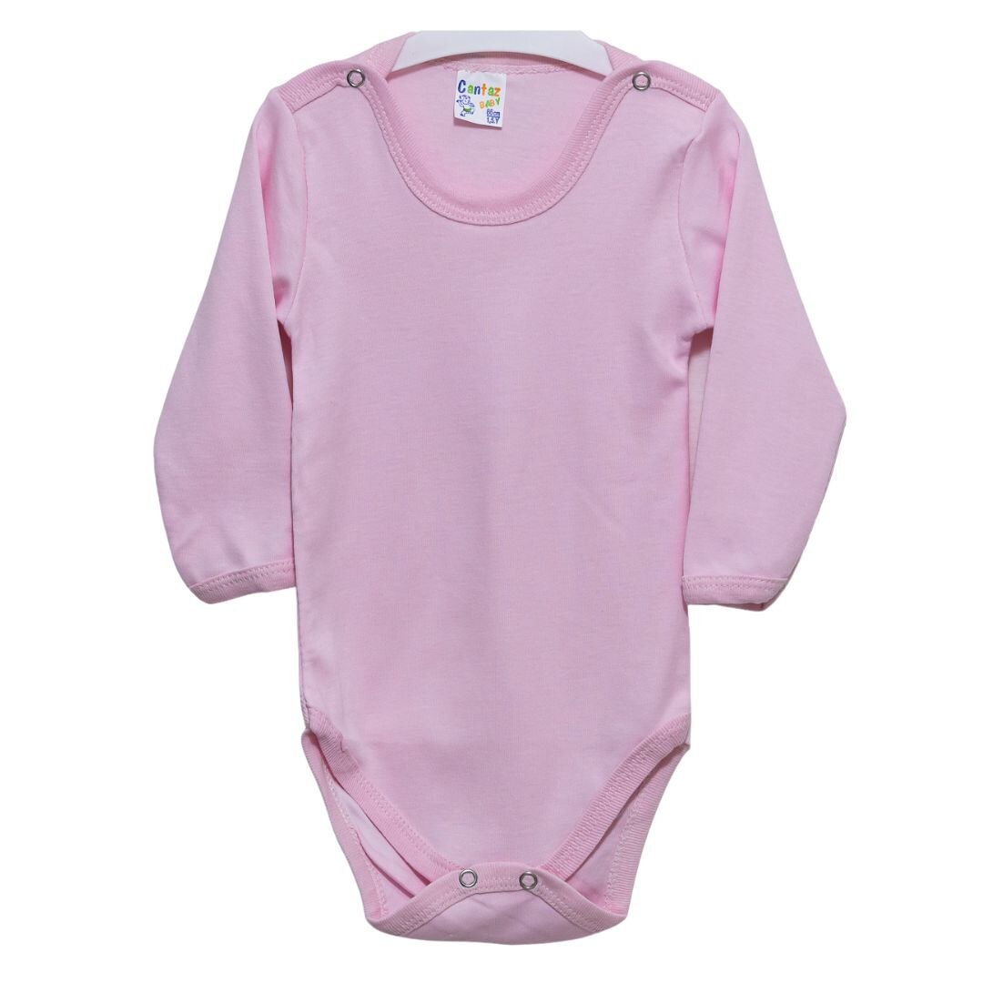Body cu maneca lunga Motat, 100% bumbac, Roz, 15 luni - eMAG.ro