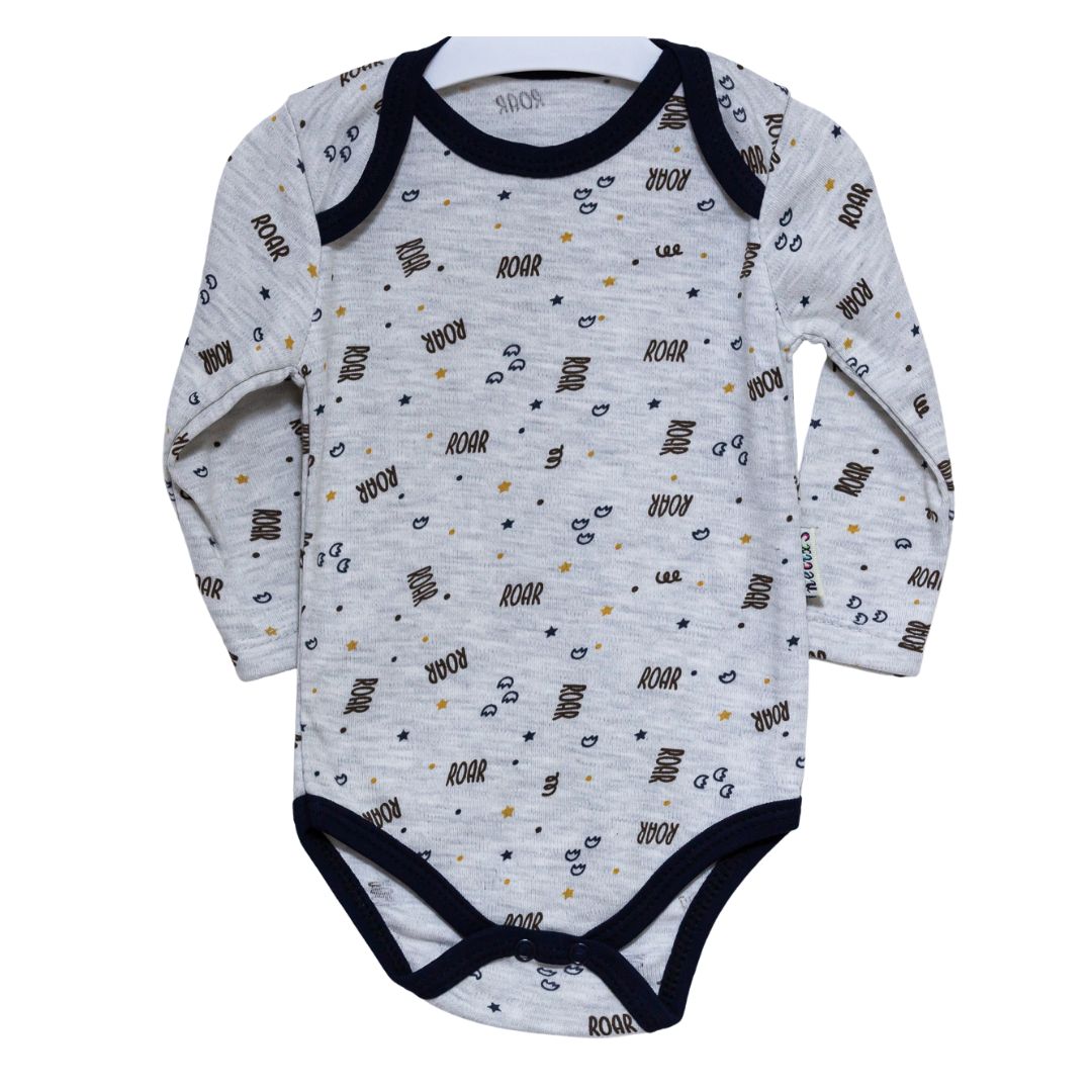 Body Roar Motat, 100% bumbac, Gri, 6-9 luni - eMAG.ro