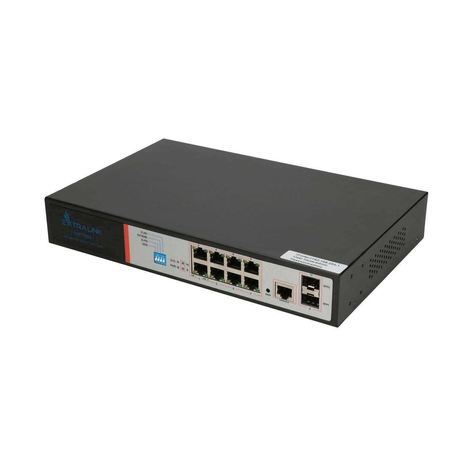 Extralink Switch, IEEE 802.3af, 8 port, fekete - eMAG.hu