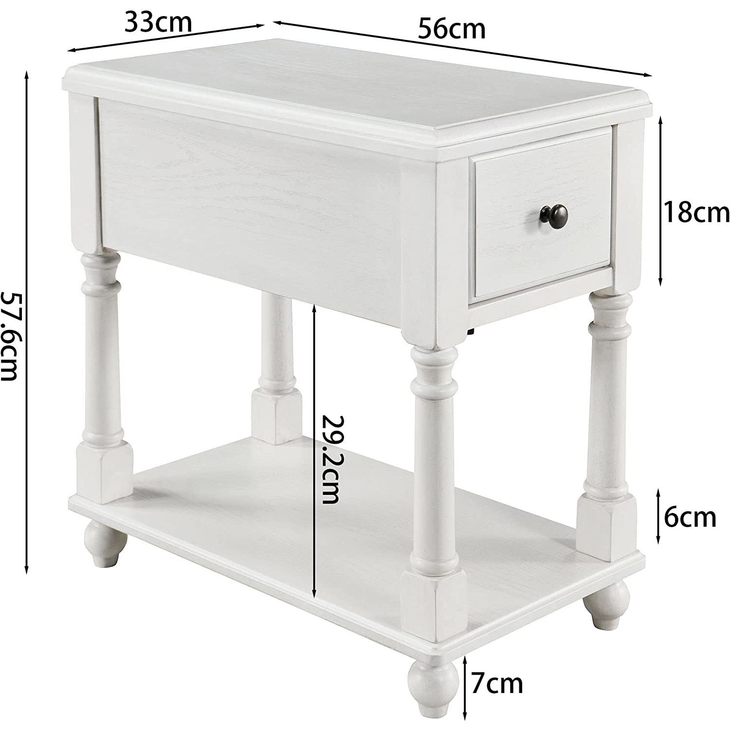 Masa, Padma House, Lemn masiv, 56x33x57.6 cm, Alb - eMAG.ro