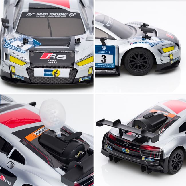 Masina RC Audi R8 Drifter Silver cu fum 1:14 / 2,4 GHz - eMAG.ro