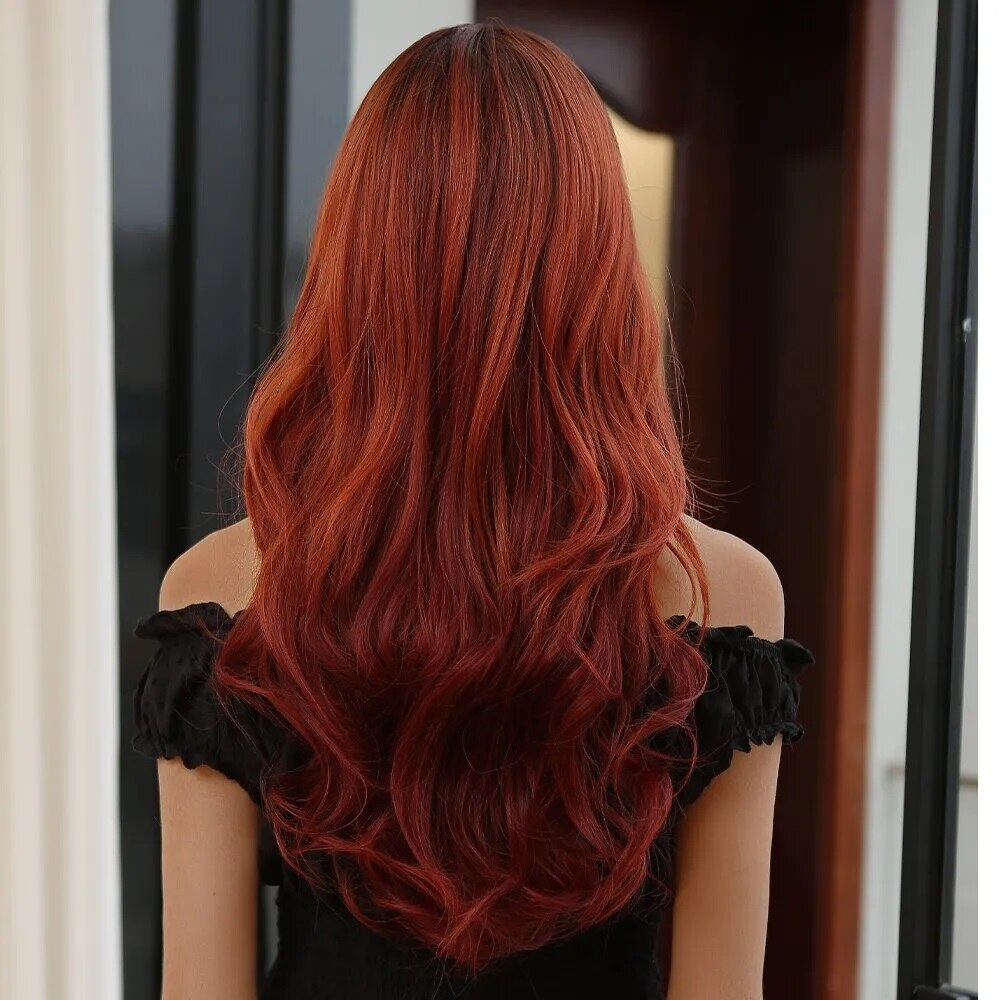 Peruca lunga ondulata Roscata, Animis Beauty®, fibra sintetica cu ...