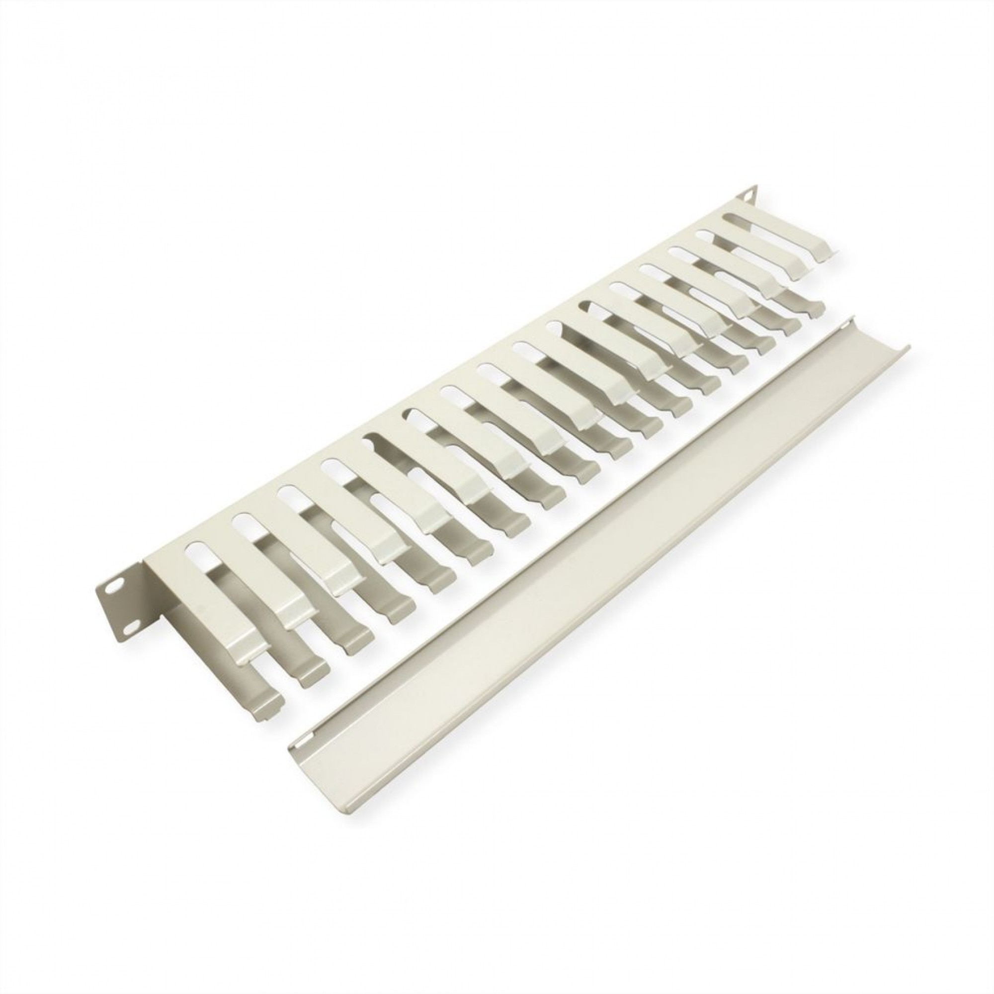 Преден панел 19" 1U с органайзер за кабели 40x80mm RAL7035 Светло сив ...