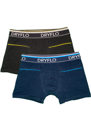 Комплект от 2 чифта боксерки, Dryflo, P065, памук, черно/синьо, XL INTL ...